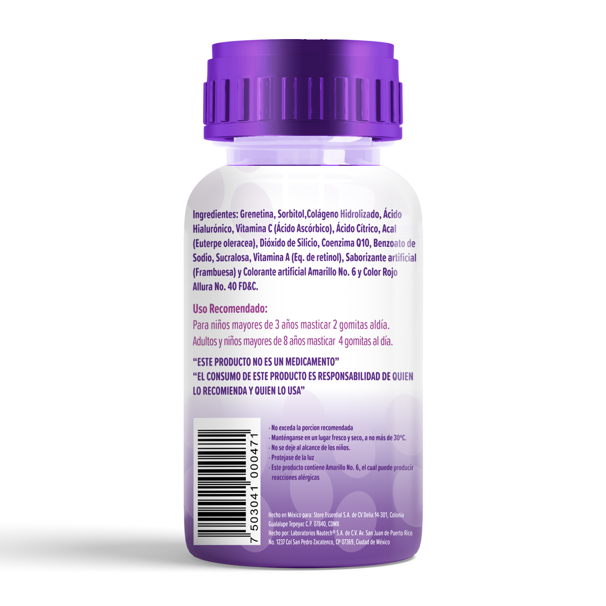 Gomitas de Colageno, Acido Hialuronico, Q10 y Vitaminas A y C 242 gr ...